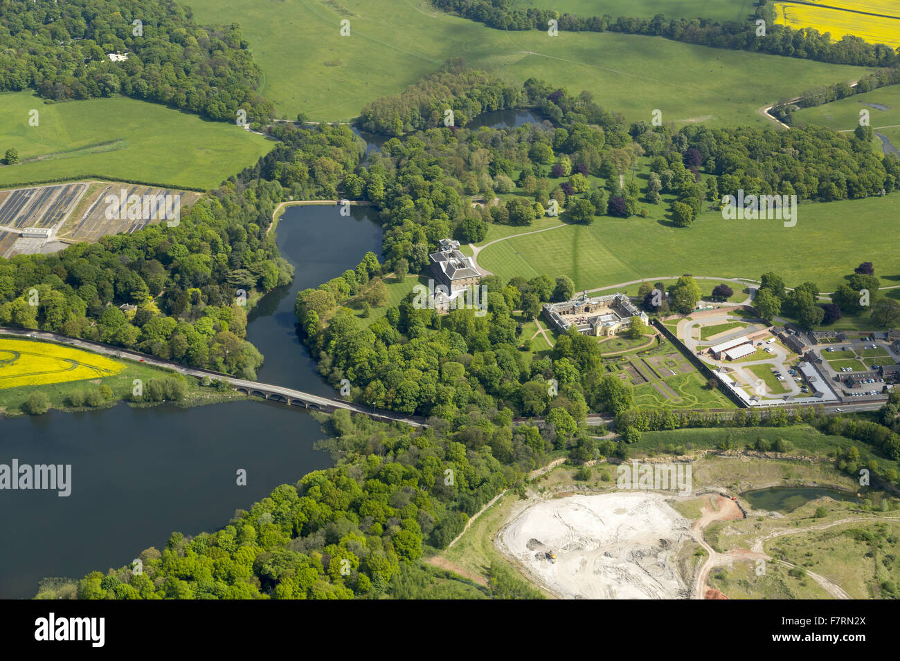 An aerial view of Nostell Priory and Parkland, West Yorkshire. Nostell ...