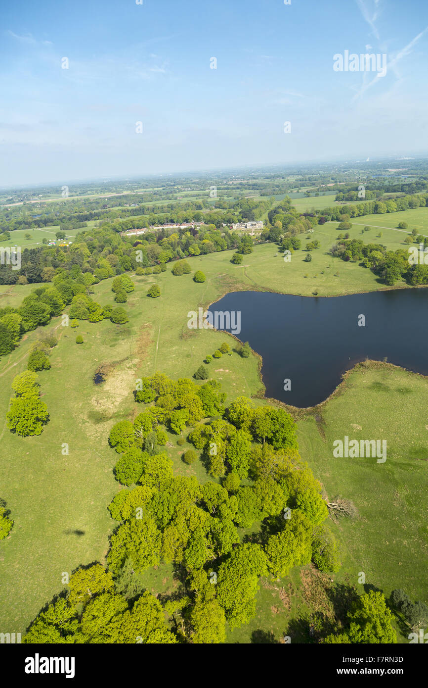 An aerial view of Tatton Park, Cheshire. The early 19th century Wyatt ...