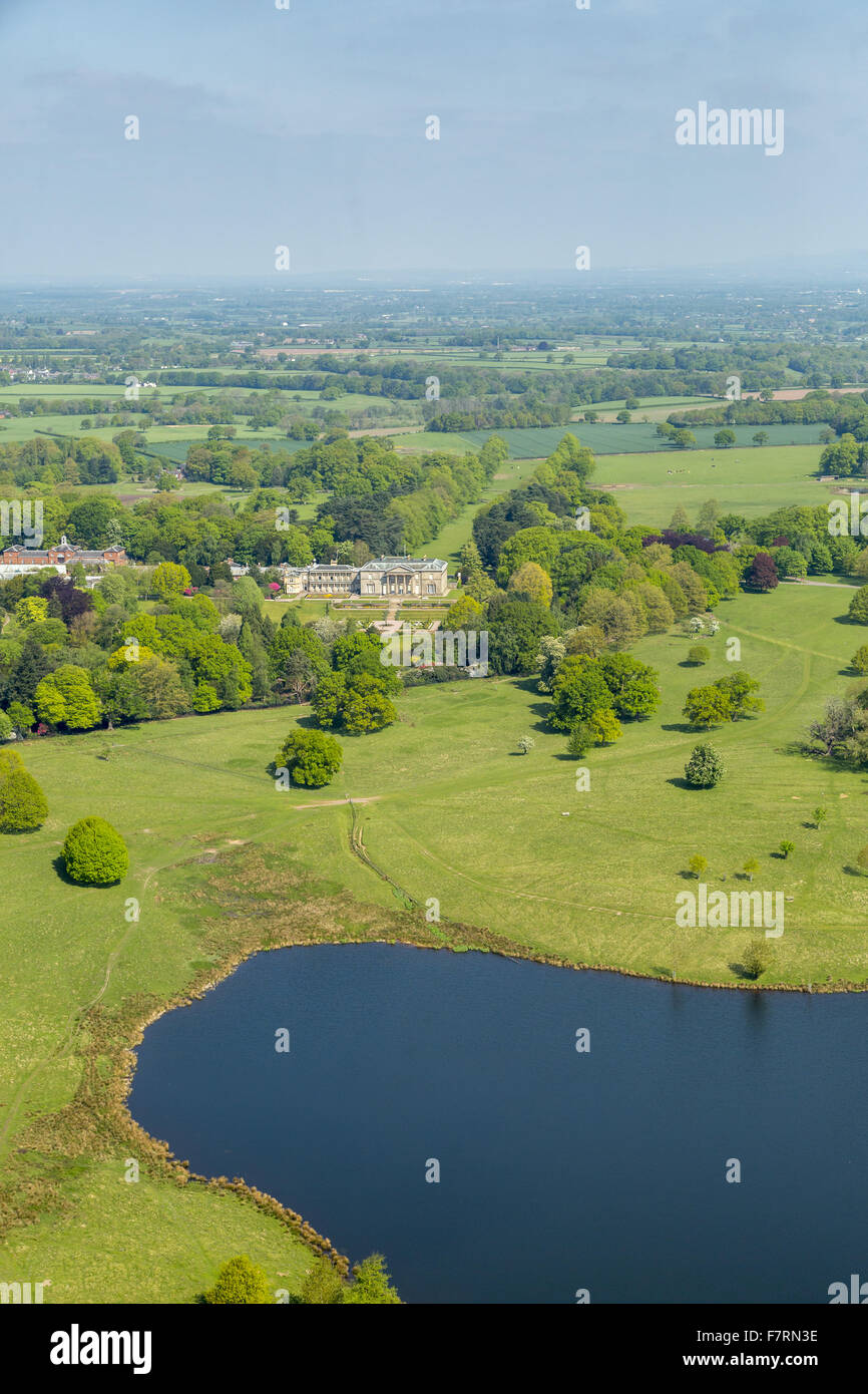 An aerial view of Tatton Park, Cheshire. The early 19th century Wyatt ...