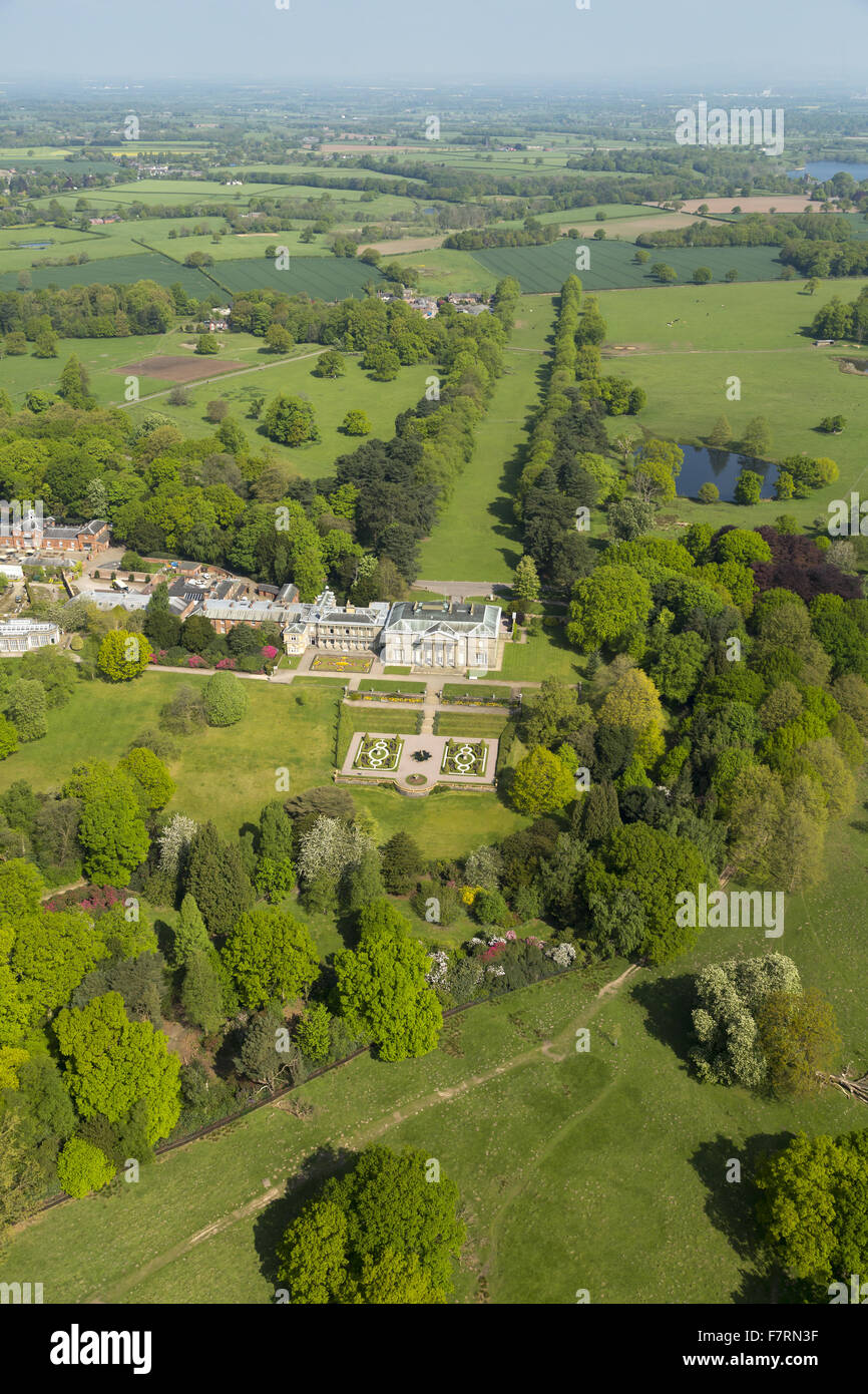 An aerial view of Tatton Park, Cheshire. The early 19th century Wyatt ...