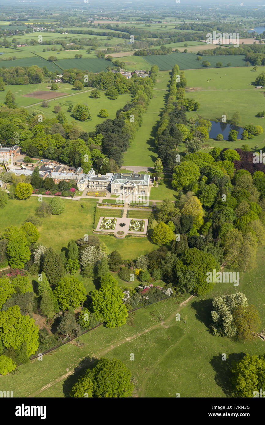 An aerial view of Tatton Park, Cheshire. The early 19th century Wyatt ...