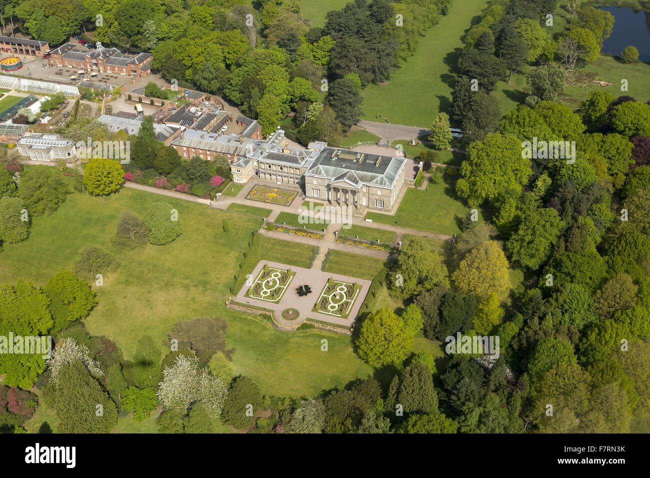An aerial view of Tatton Park, Cheshire. The early 19th century Wyatt ...