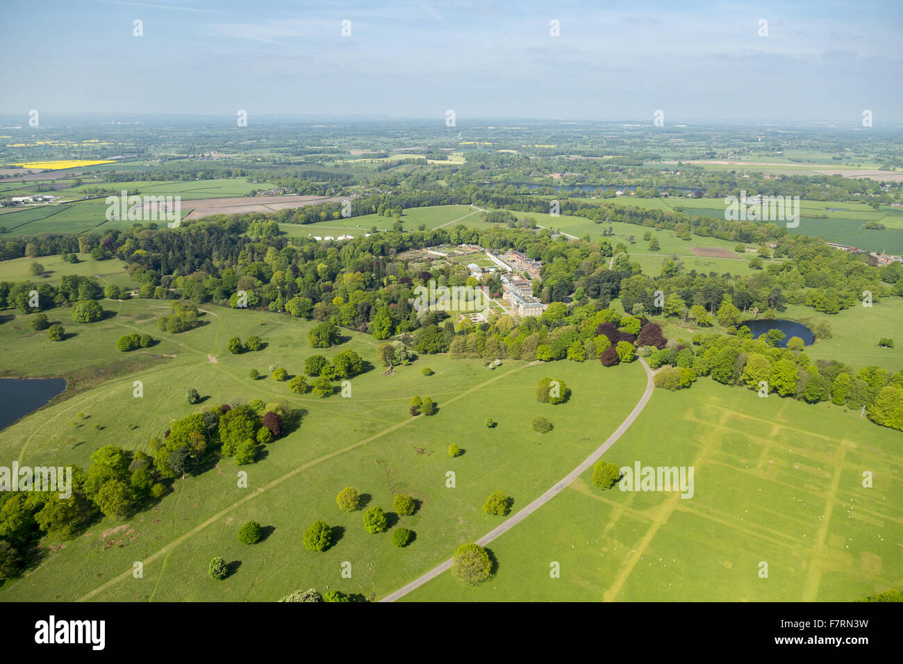 An aerial view of Tatton Park, Cheshire. The early 19th century Wyatt ...