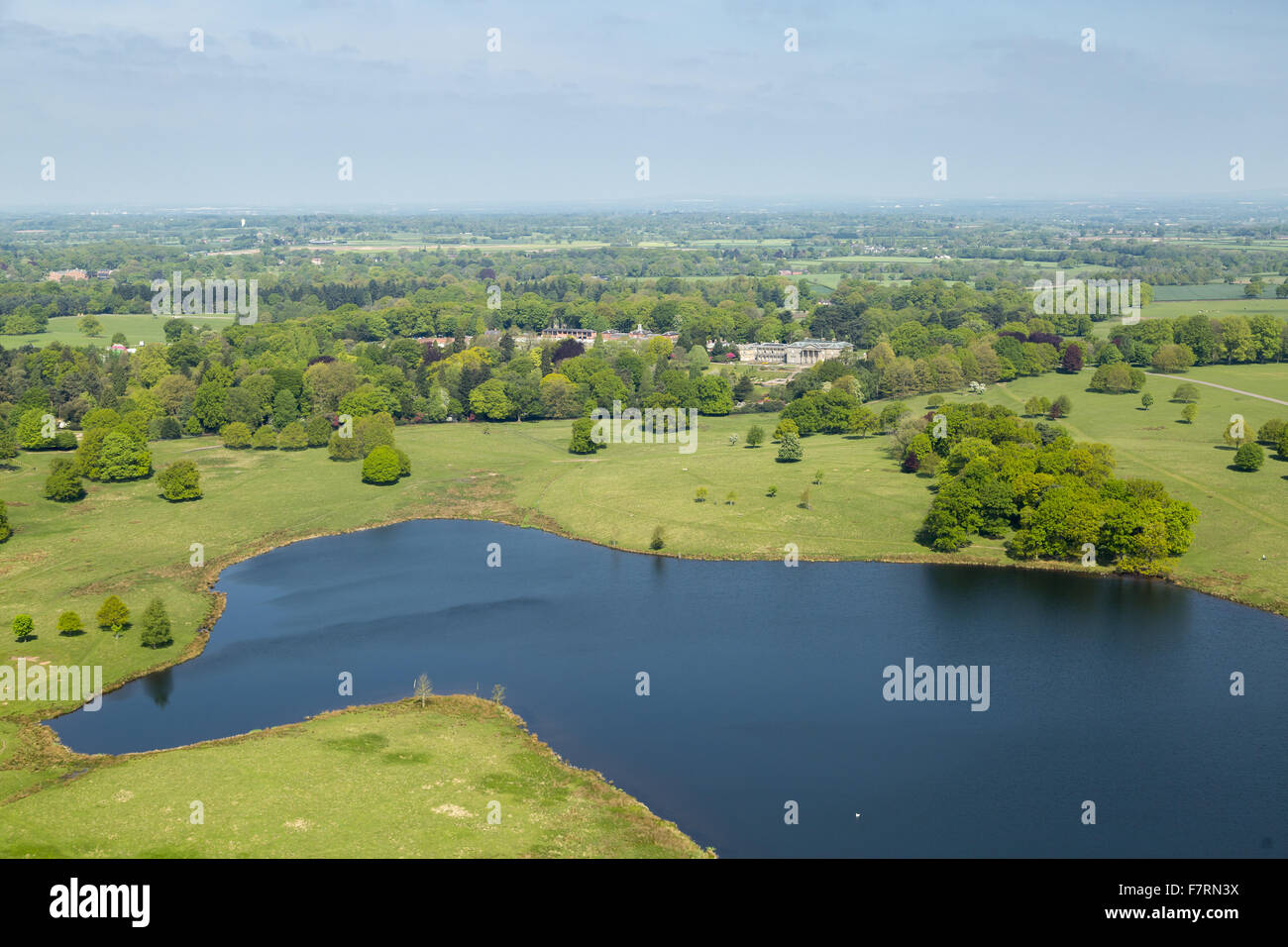 An aerial view of Tatton Park, Cheshire. The early 19th century Wyatt ...