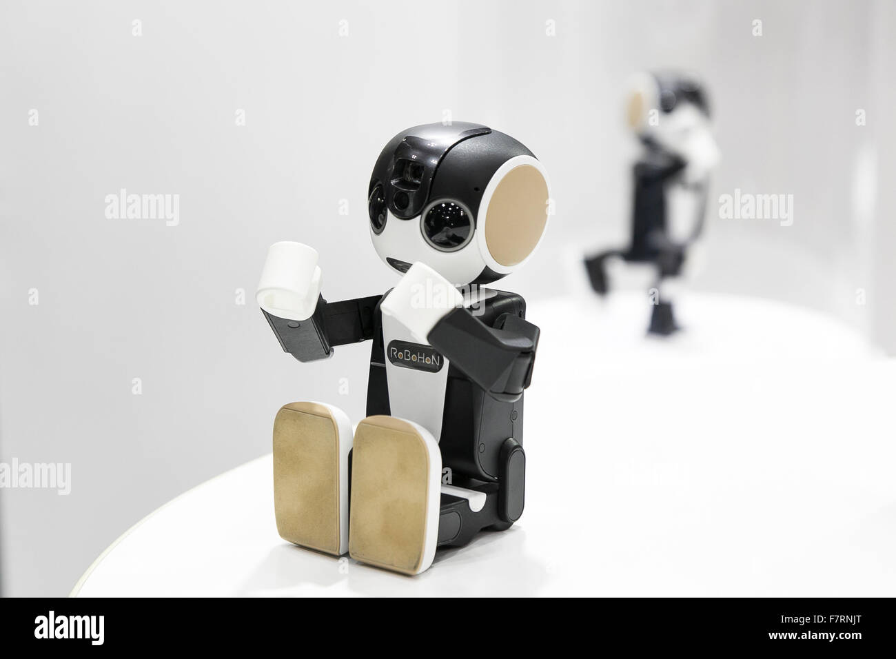 Sharp's smartphone RoBoHoN on display at the International Robot ...