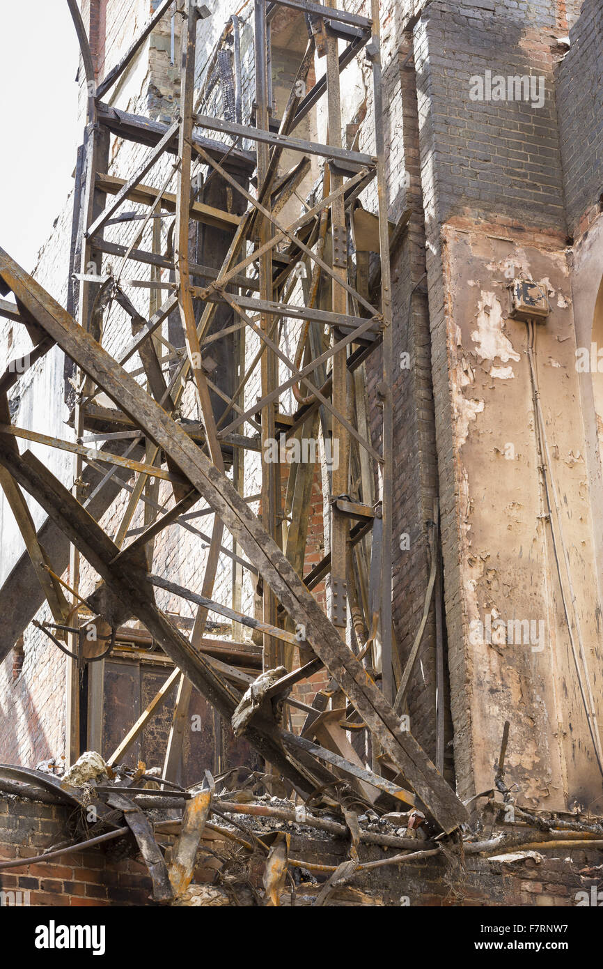 One week after the devastating fire at Clandon Park, Surrey. A fire ...