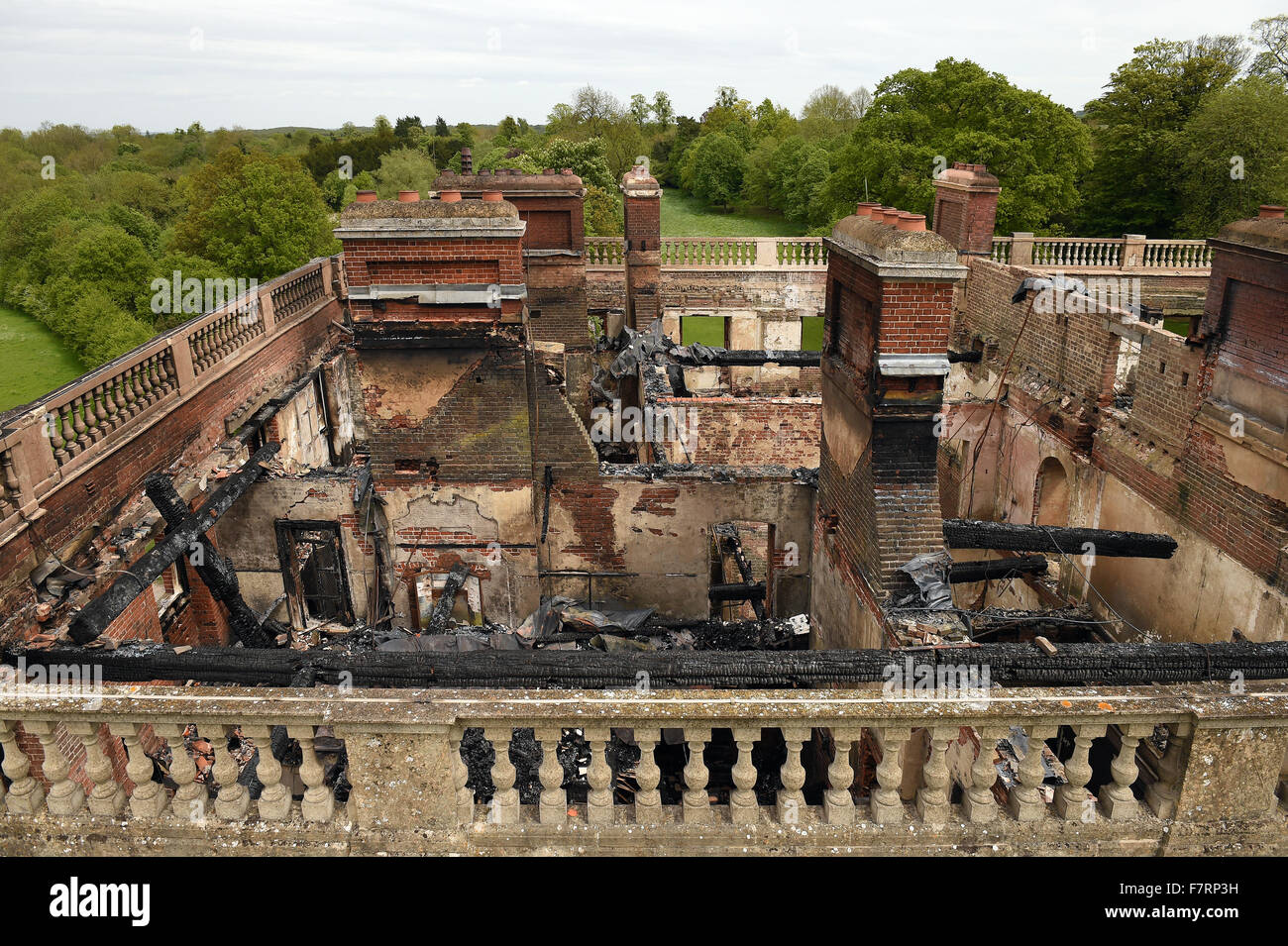 A week after the devastating fire at Clandon Park, Surrey. A fire broke ...