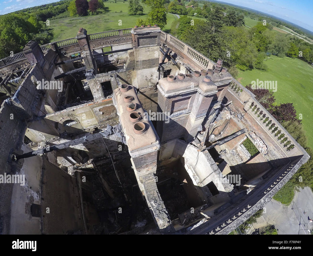 The aftermath of the devastating fire at Clandon Park, Surrey. A fire ...
