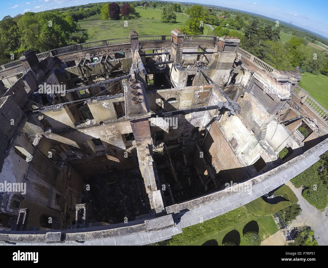 The aftermath of the devastating fire at Clandon Park, Surrey. A fire ...
