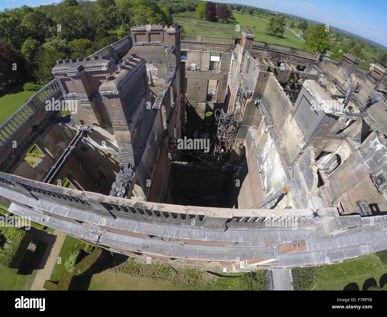The aftermath of the devastating fire at Clandon Park, Surrey. A fire ...