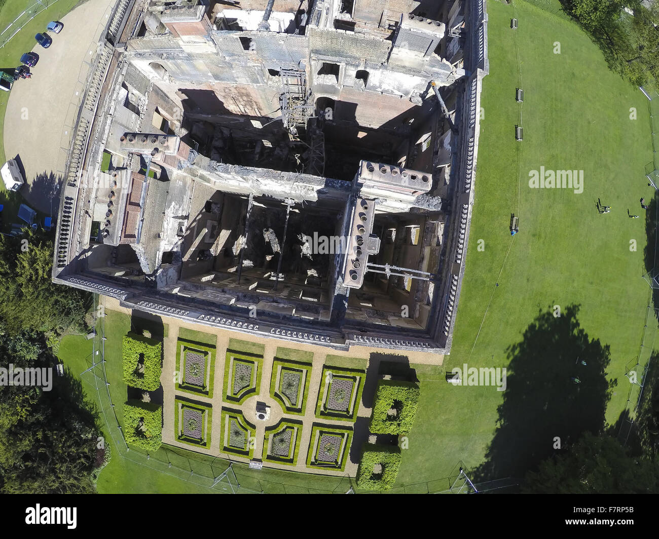 The aftermath of the devastating fire at Clandon Park, Surrey. A fire ...