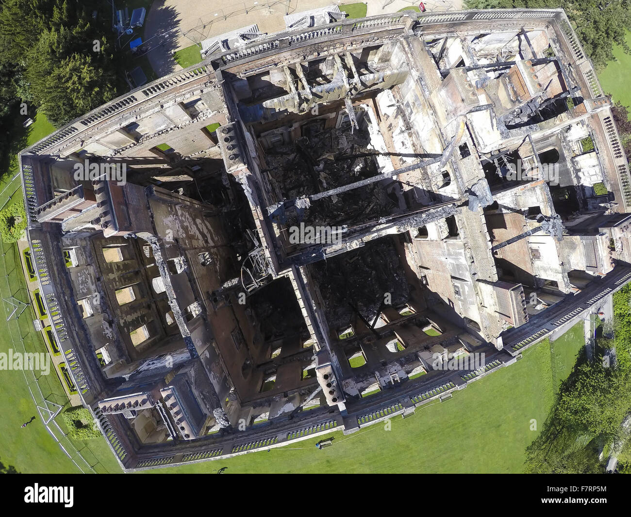 The aftermath of the devastating fire at Clandon Park, Surrey. A fire ...