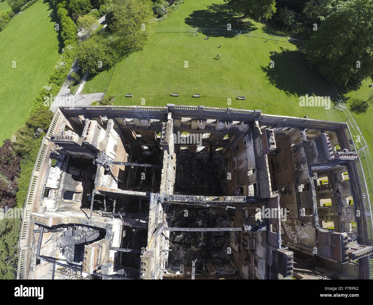 The aftermath of the devastating fire at Clandon Park, Surrey. A fire ...