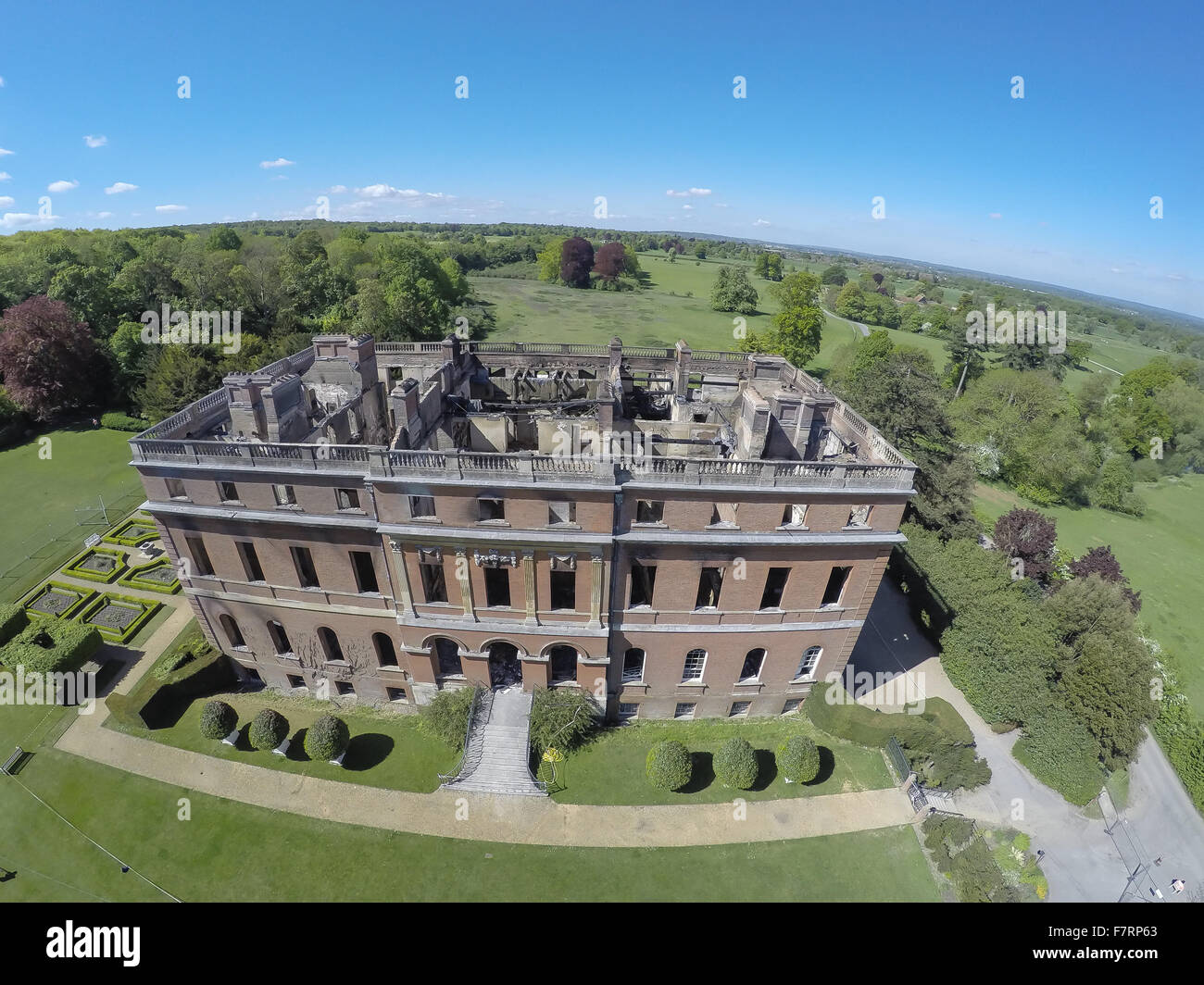 The aftermath of the devastating fire at Clandon Park, Surrey. A fire ...