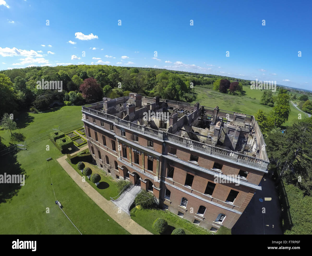 The aftermath of the devastating fire at Clandon Park, Surrey. A fire ...