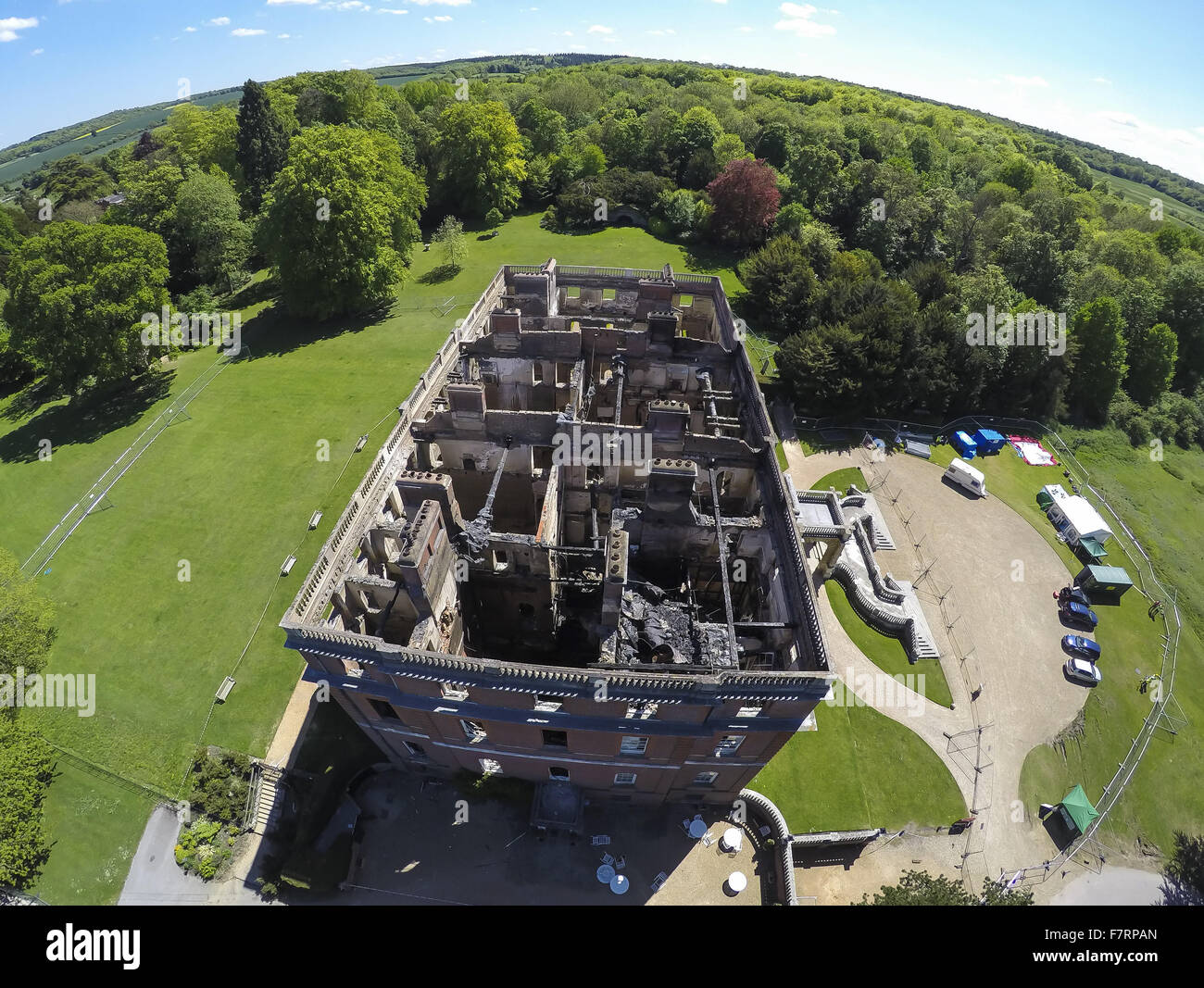 The aftermath of the devastating fire at Clandon Park, Surrey. A fire ...