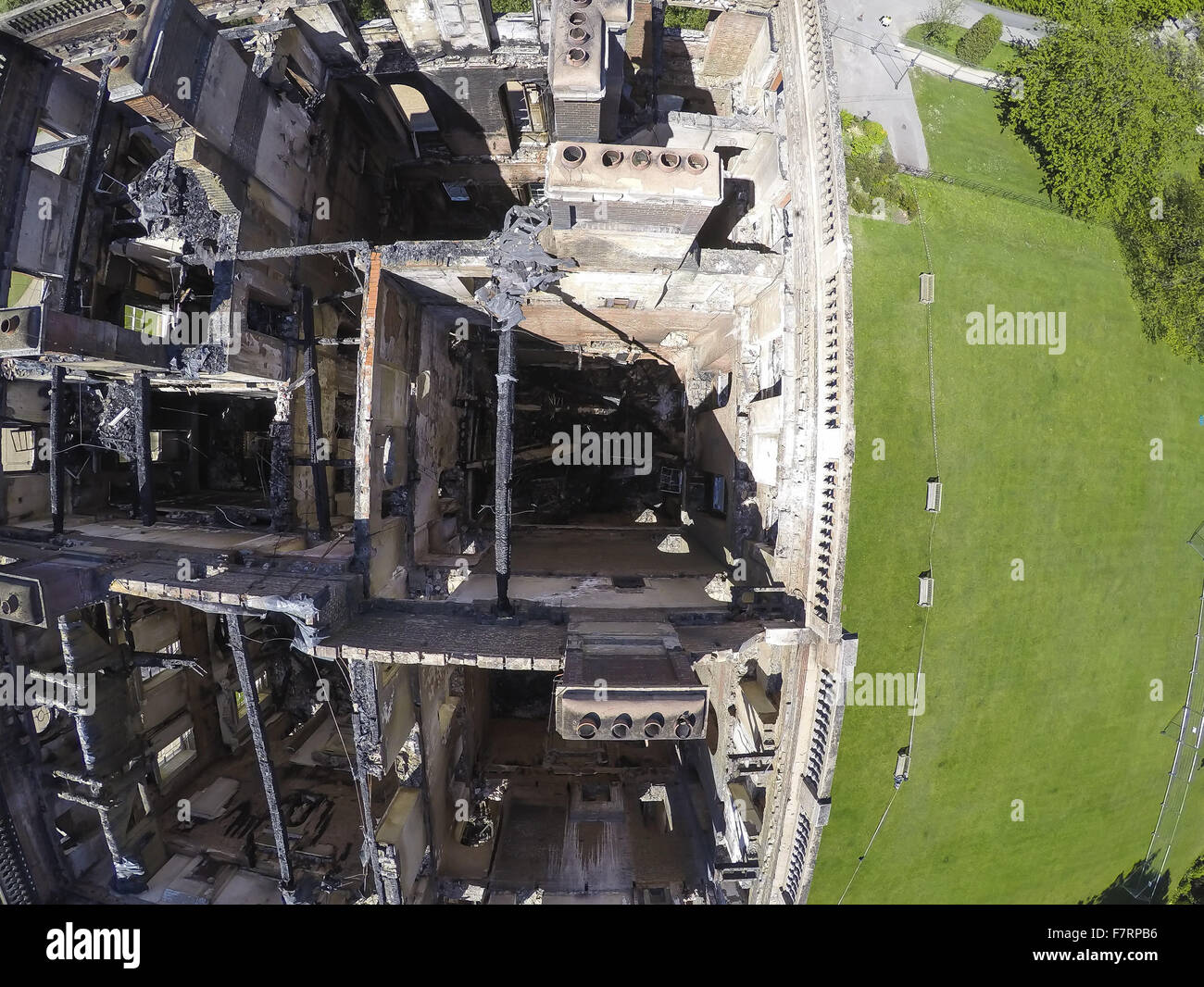 The aftermath of the devastating fire at Clandon Park, Surrey. A fire ...