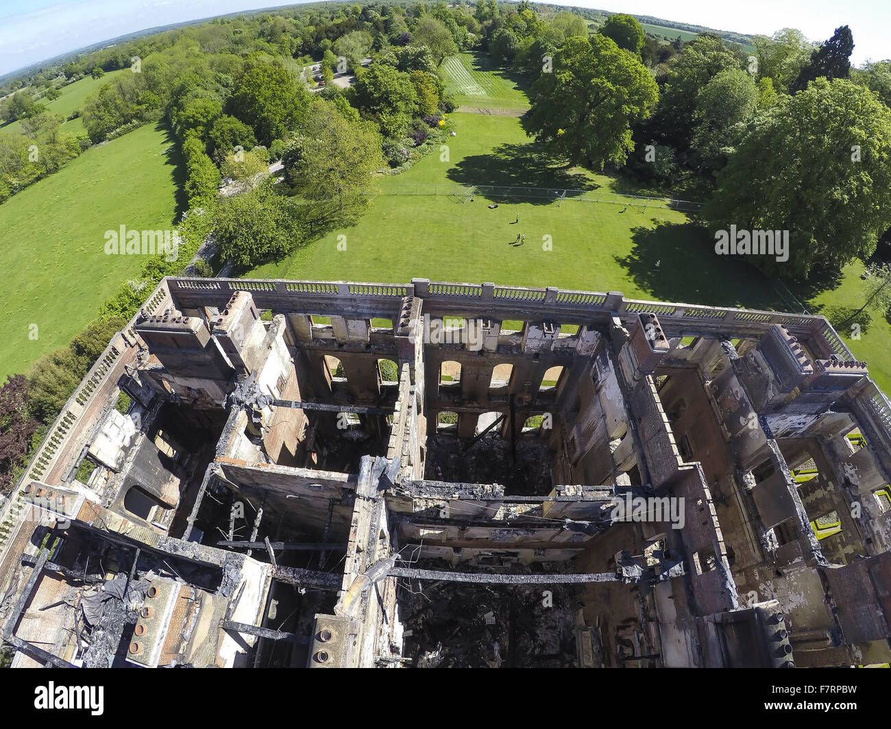 The aftermath of the devastating fire at Clandon Park, Surrey. A fire ...