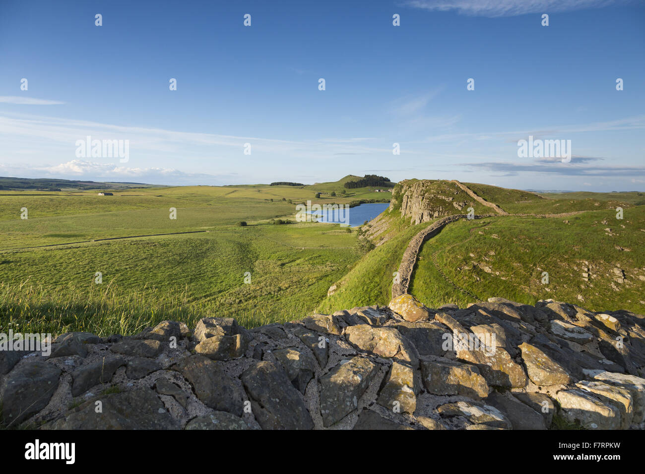Hadrian's Wall and Housesteads Fort, Northumberland. This is one of the ...