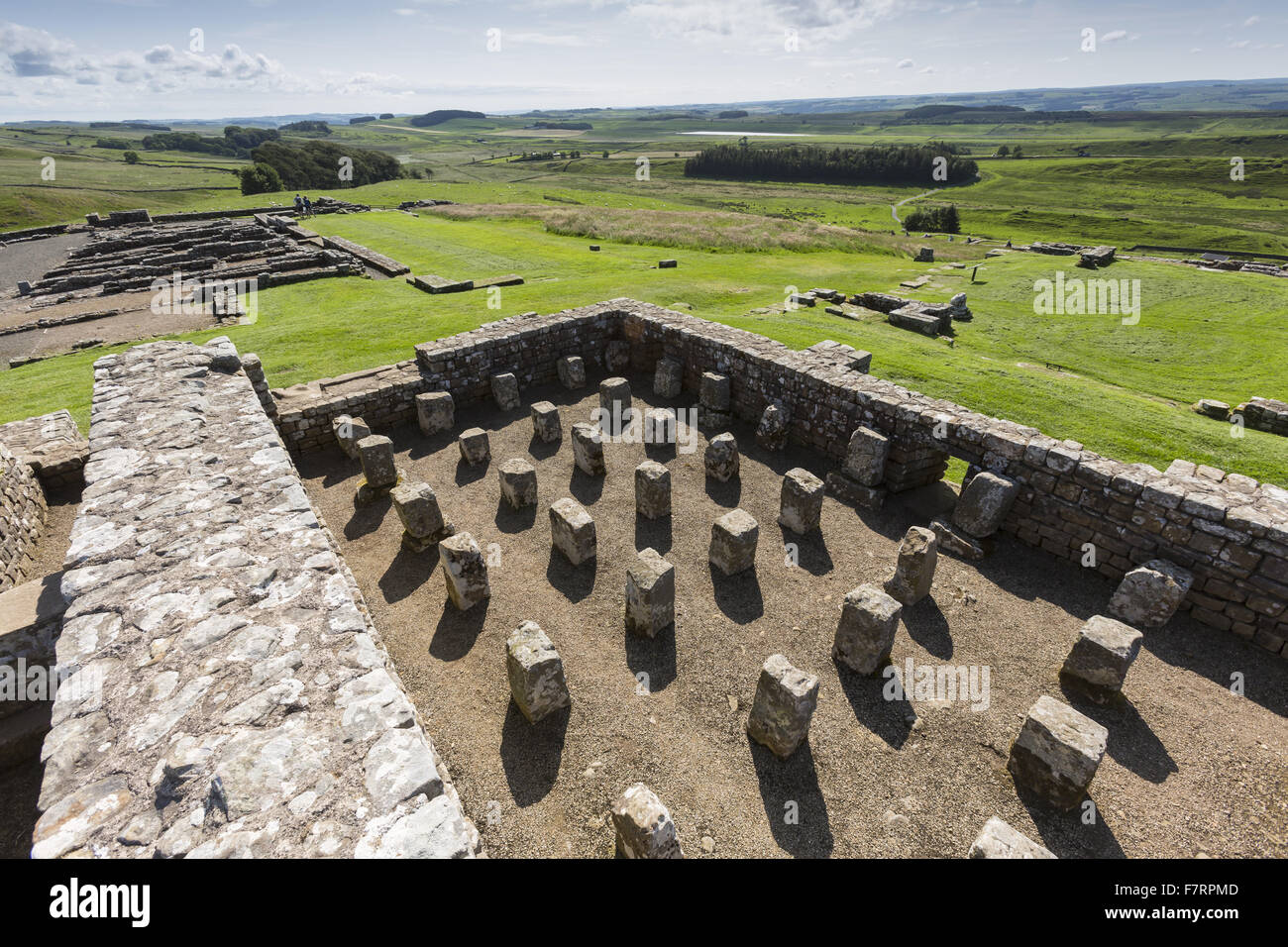 Hadrian's Wall and Housesteads Fort, Northumberland. This is one of the ...