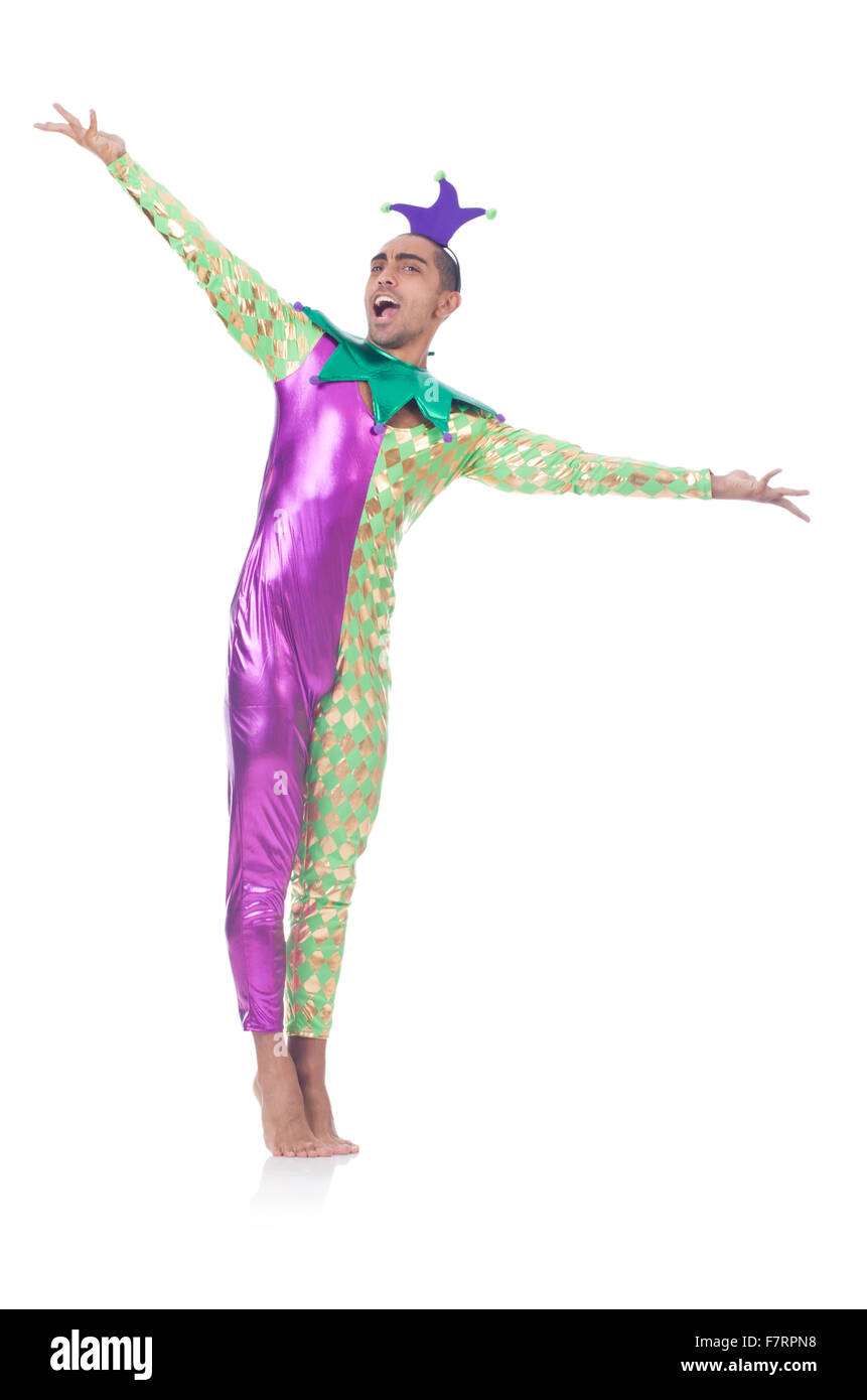 Man clown isolated on white Stock Photo - Alamy