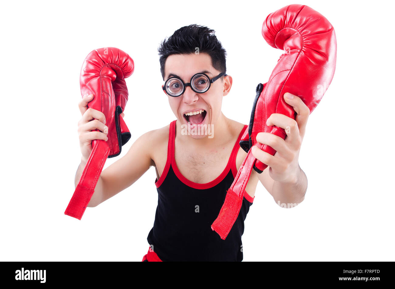 Funny boxer isolated on the white background Stock Photo - Alamy