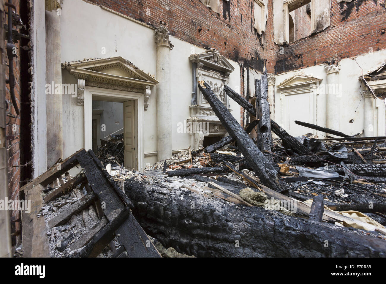 Two weeks after the devastating fire at Clandon Park, Surrey. A fire ...