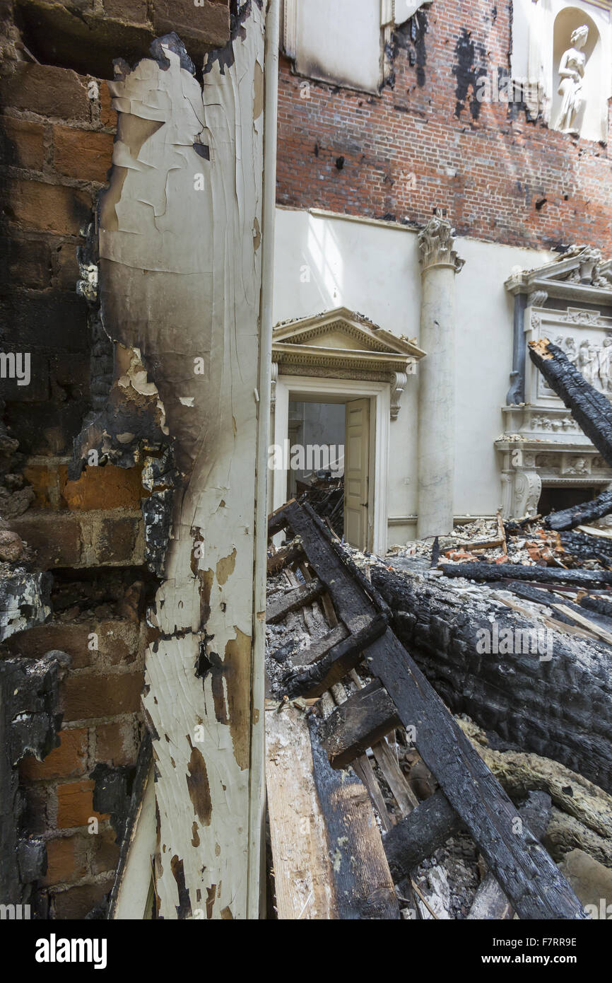 Two weeks after the devastating fire at Clandon Park, Surrey. A fire ...