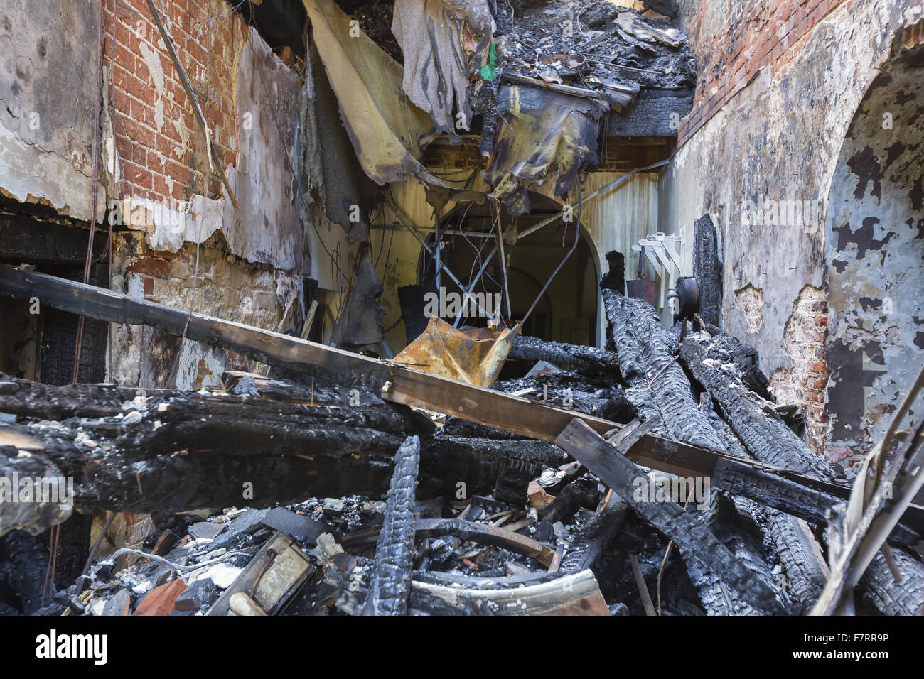 Two weeks after the devastating fire at Clandon Park, Surrey. A fire ...