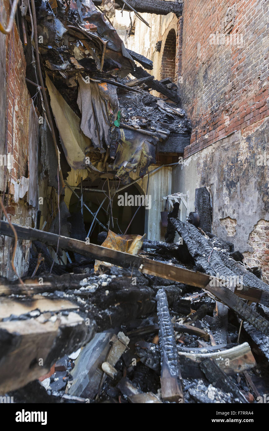 Two weeks after the devastating fire at Clandon Park, Surrey. A fire ...