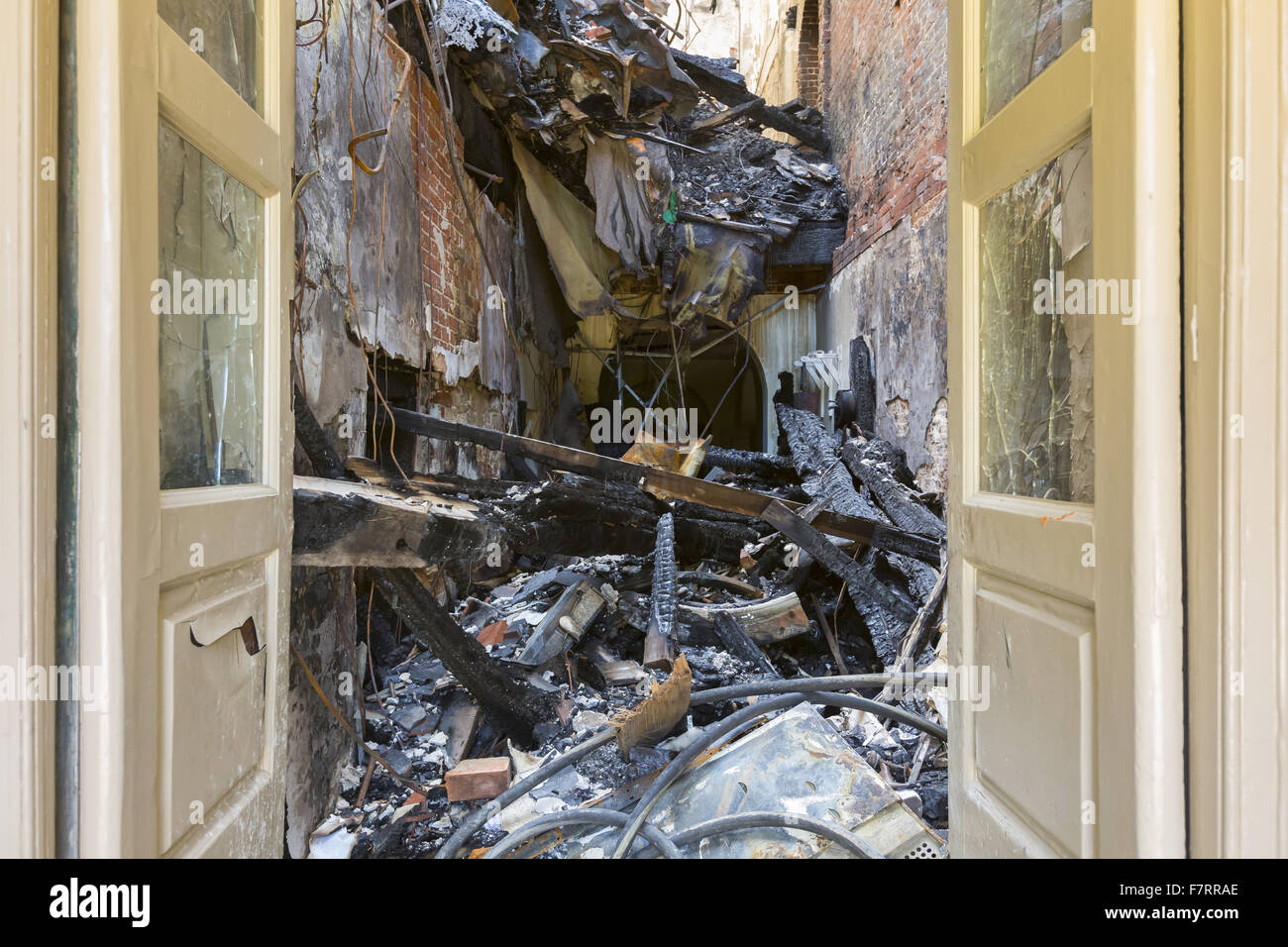 Two weeks after the devastating fire at Clandon Park, Surrey. A fire ...