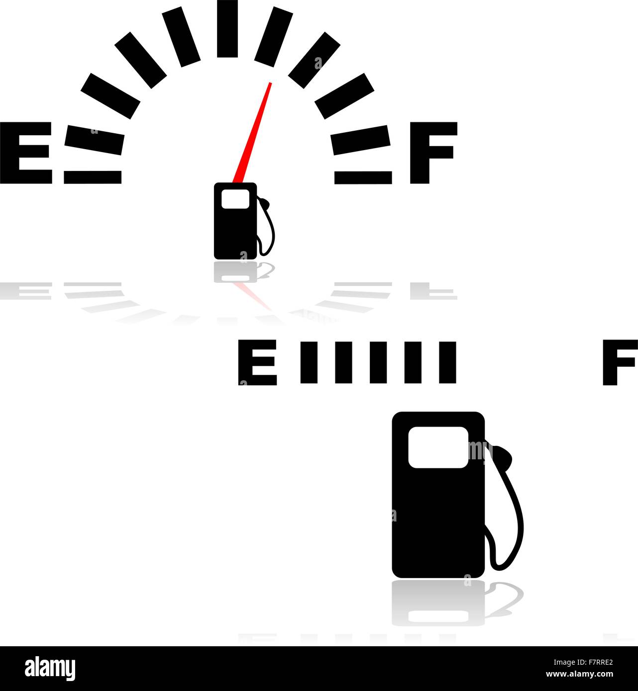Black white fuel indicator Cut Out Stock Images & Pictures - Alamy