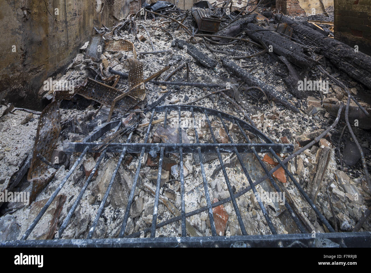 Two weeks after the devastating fire at Clandon Park, Surrey. A fire ...