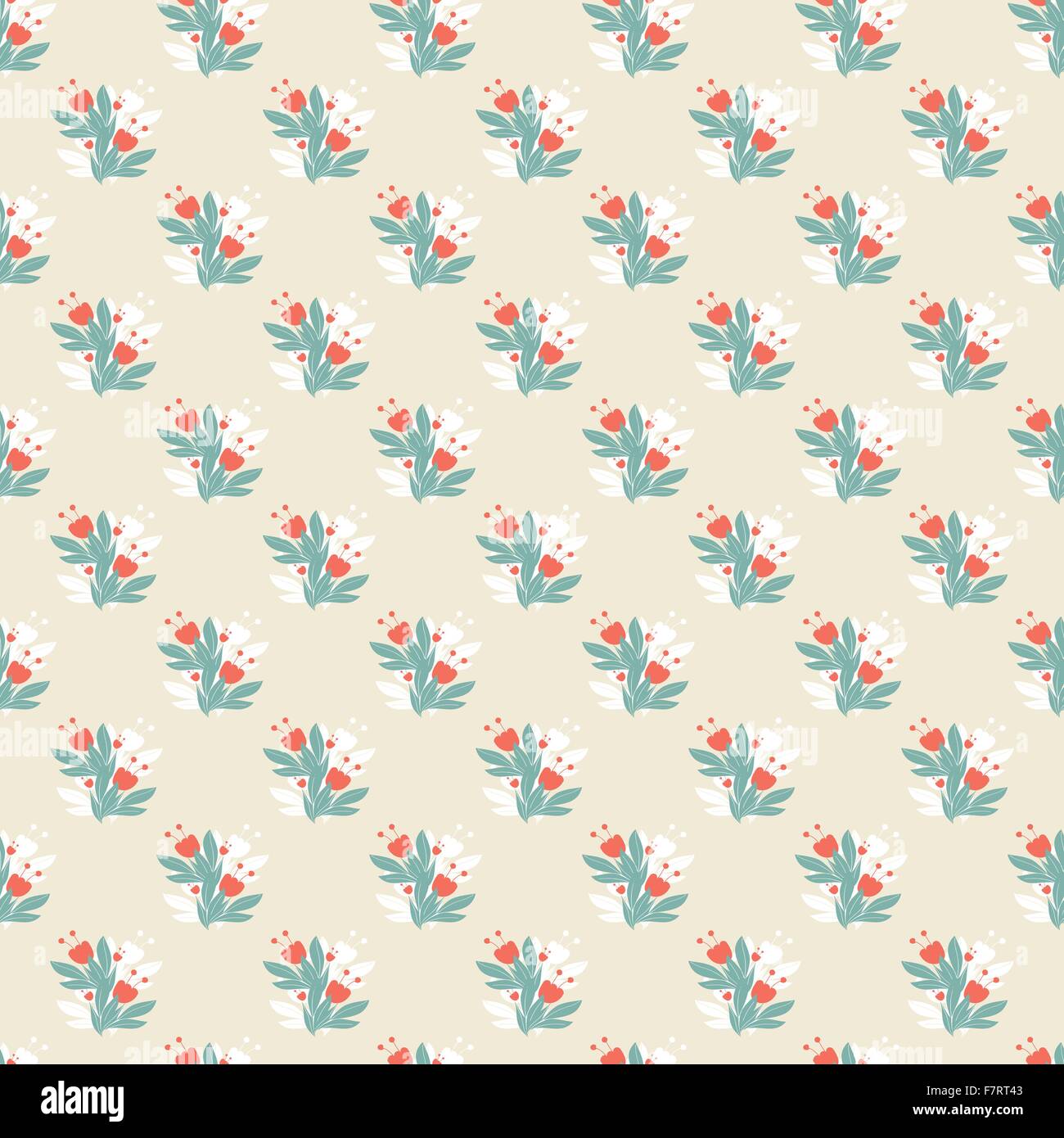 Seamless vintage pattern with colorful flowers Stock Vector Image & Art ...