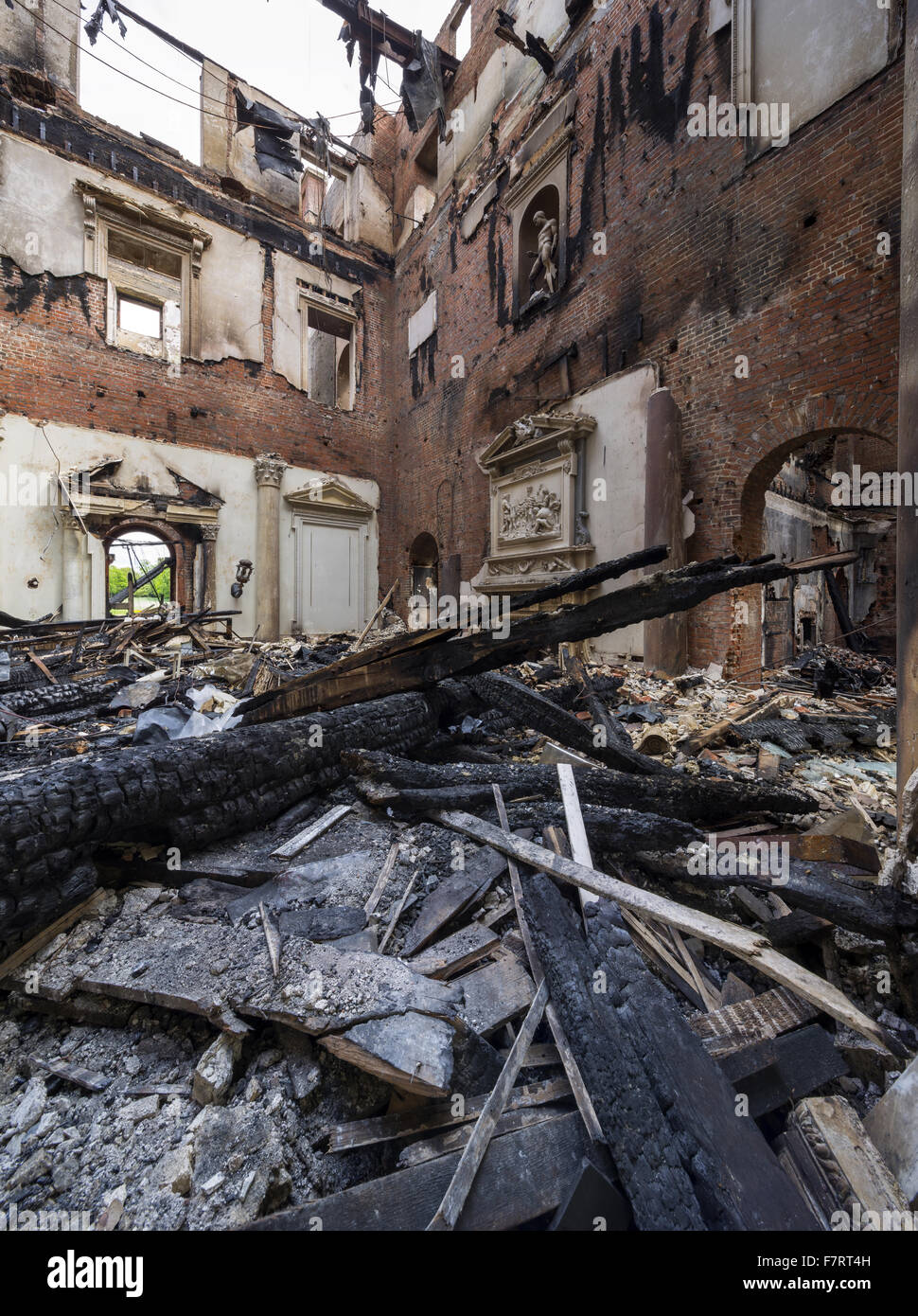 Two weeks after the devastating fire at Clandon Park, Surrey. A fire ...