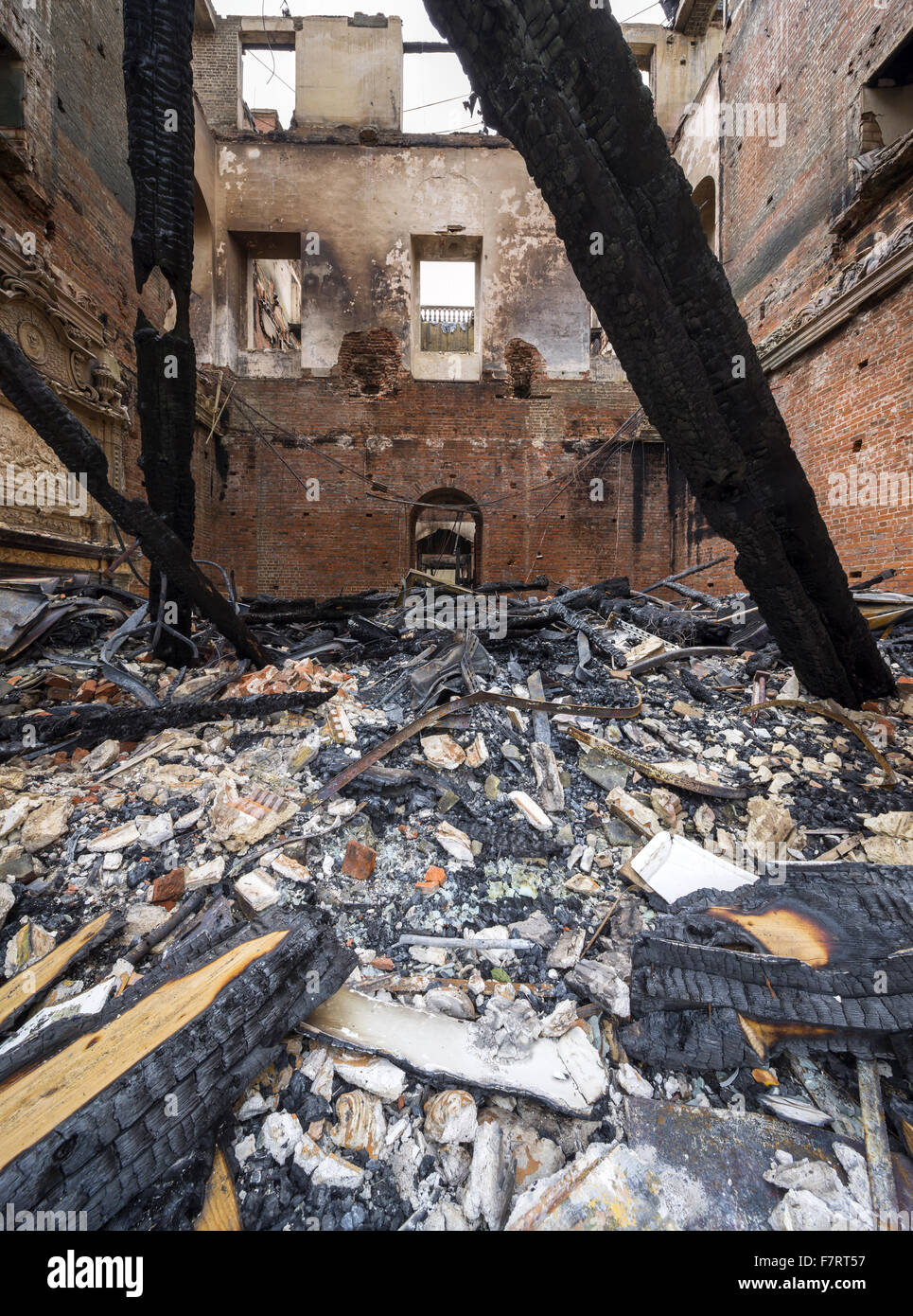 Two weeks after the devastating fire at Clandon Park, Surrey. A fire ...