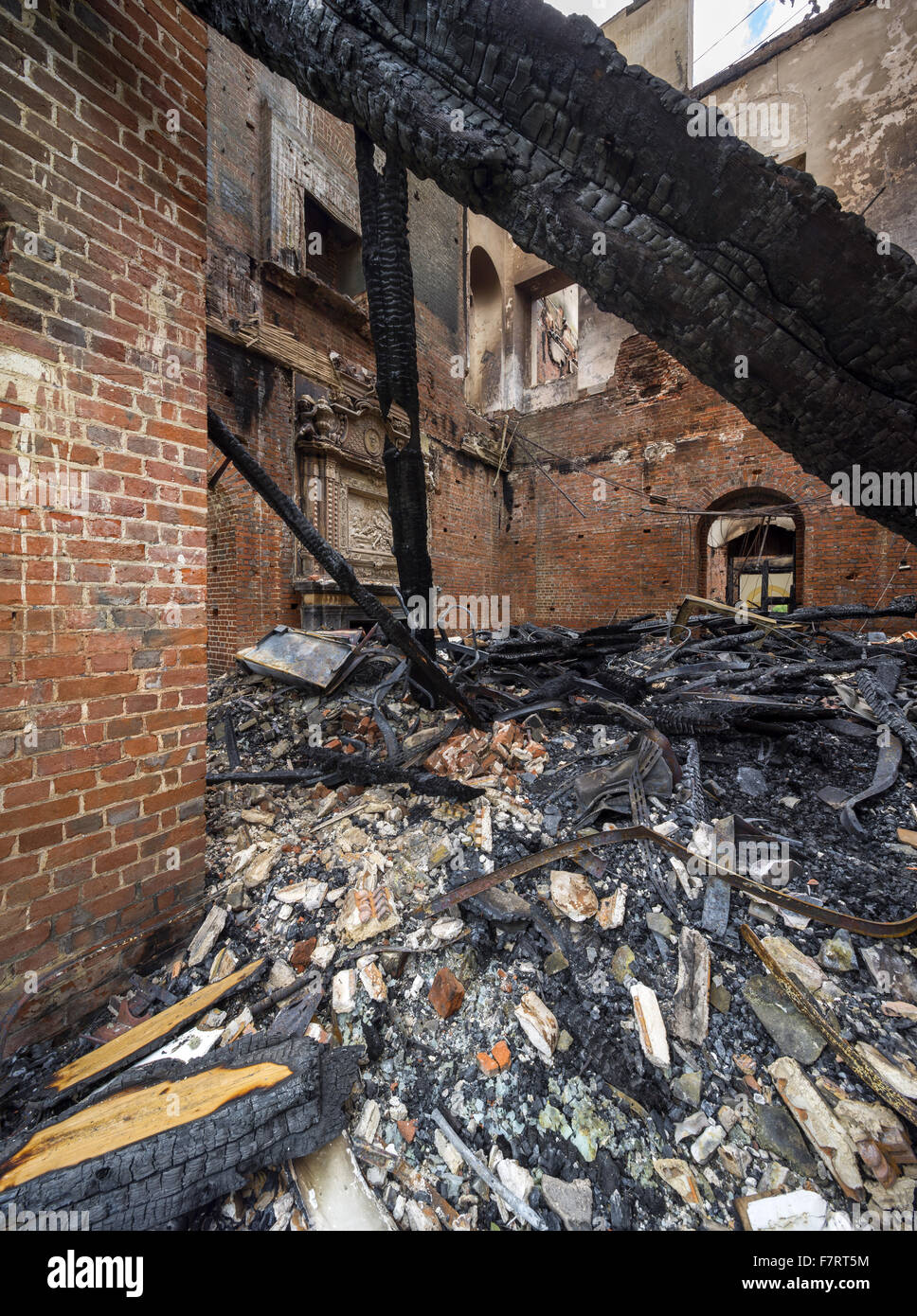 Two weeks after the devastating fire at Clandon Park, Surrey. A fire ...