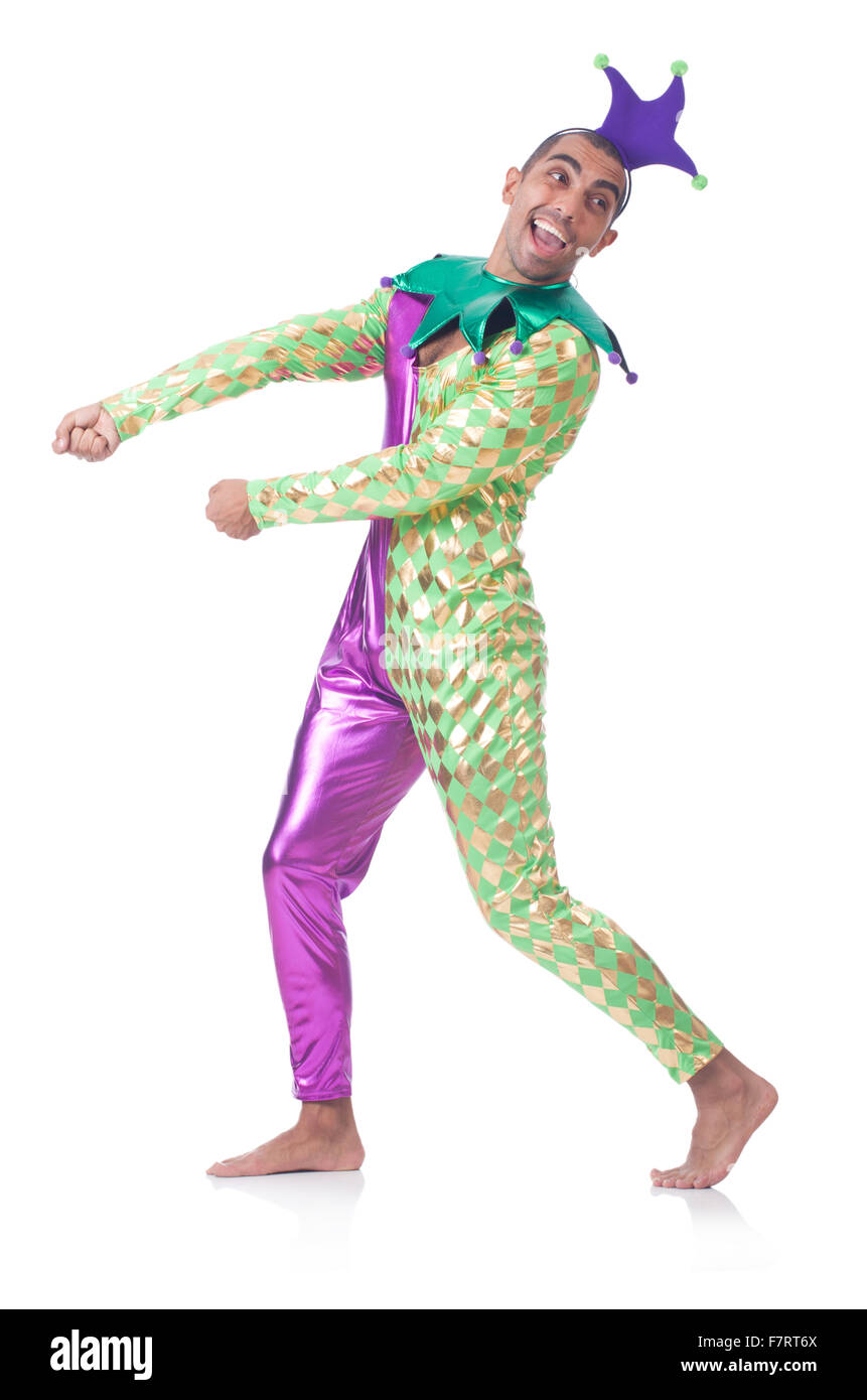 Man clown isolated on white Stock Photo - Alamy
