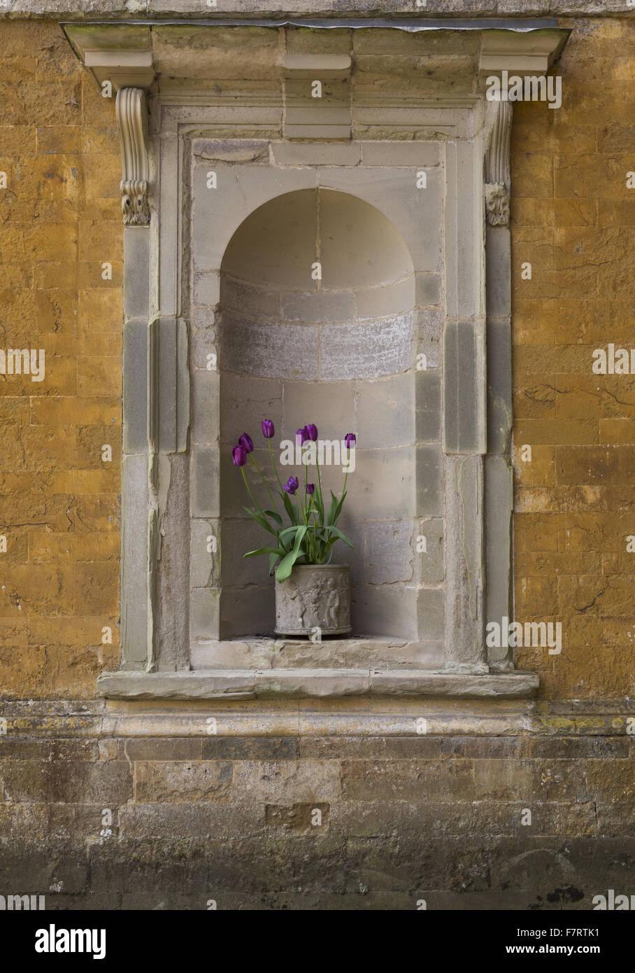 A detail of Farnborough Hall, Warwickshire. Farnborough Hall is a honey ...
