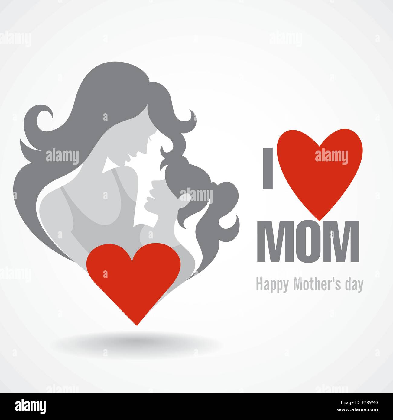 Mothers day girl heart Stock Vector Images - Alamy