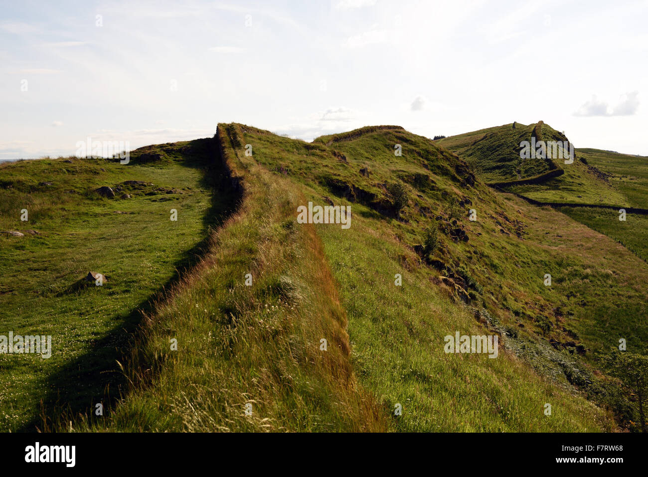 Hadrian's Wall and Housesteads Fort, Northumberland. This is one of the ...
