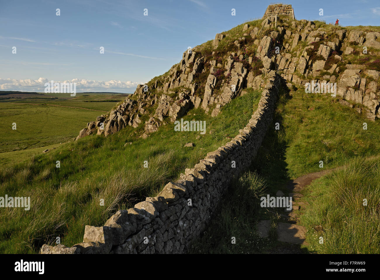 Hadrian's Wall and Housesteads Fort, Northumberland. This is one of the ...