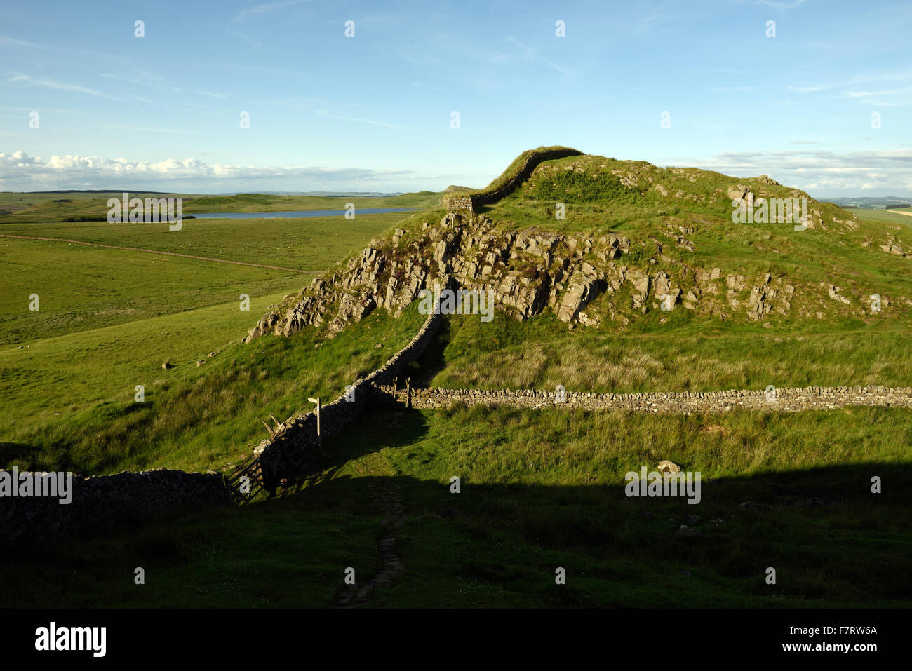 Hadrian's Wall and Housesteads Fort, Northumberland. This is one of the ...