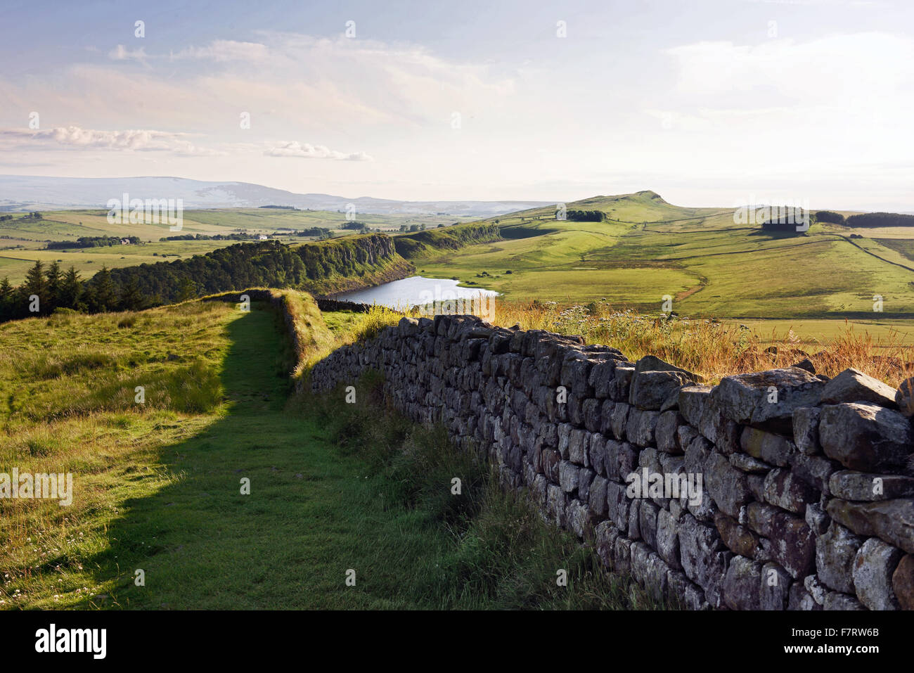 Hadrian's Wall and Housesteads Fort, Northumberland. This is one of the ...