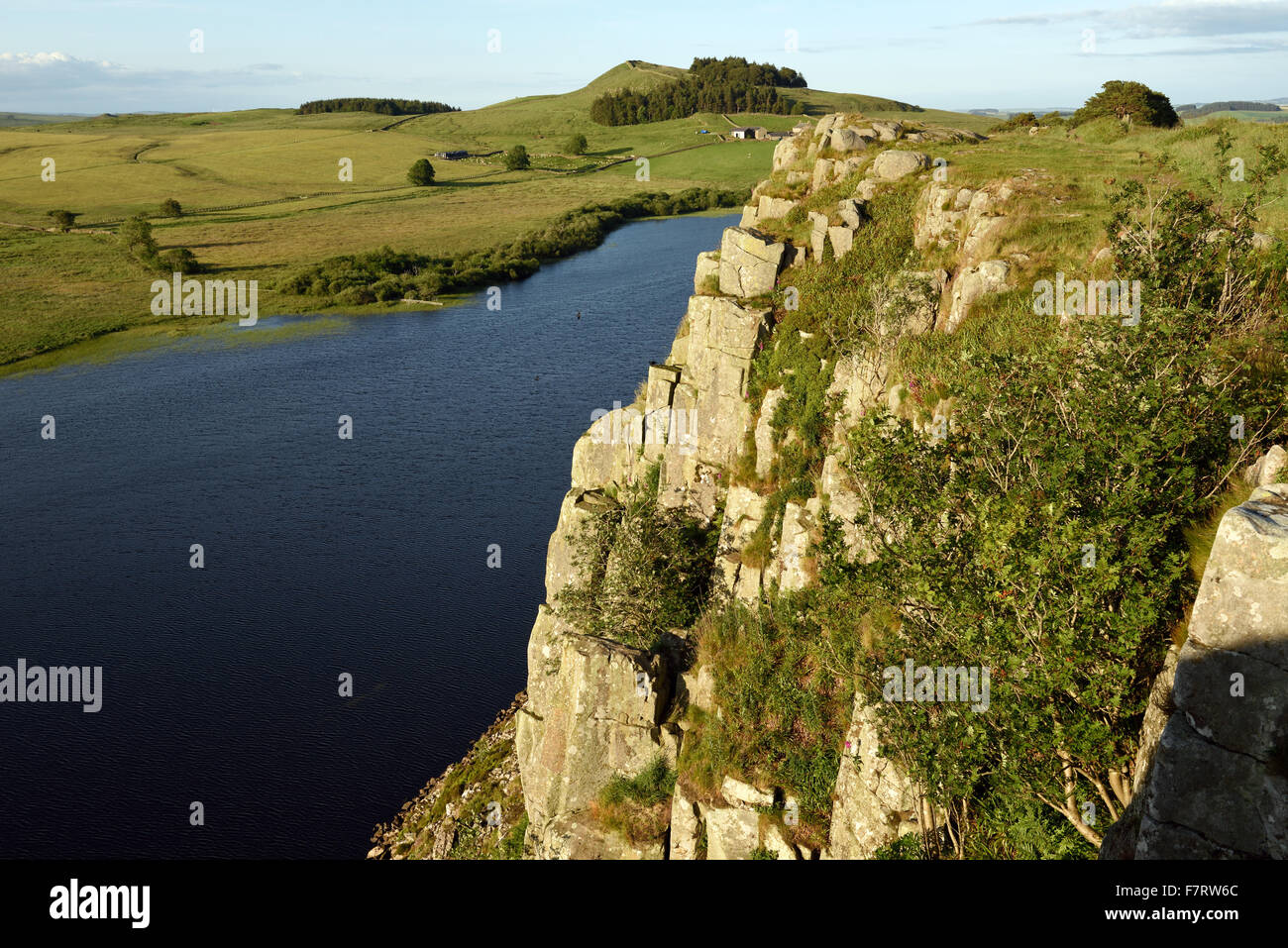 Hadrian's Wall and Housesteads Fort, Northumberland. This is one of the ...