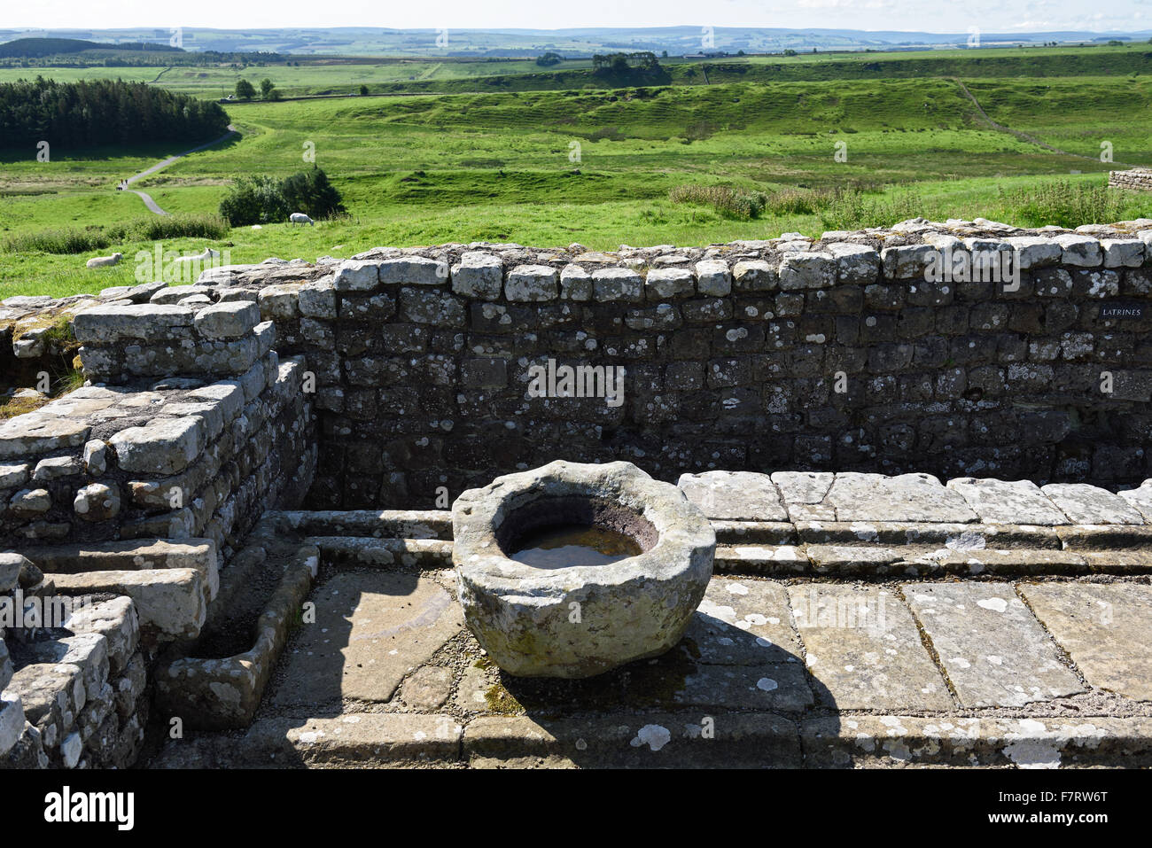 Hadrian's Wall and Housesteads Fort, Northumberland. This is one of the ...