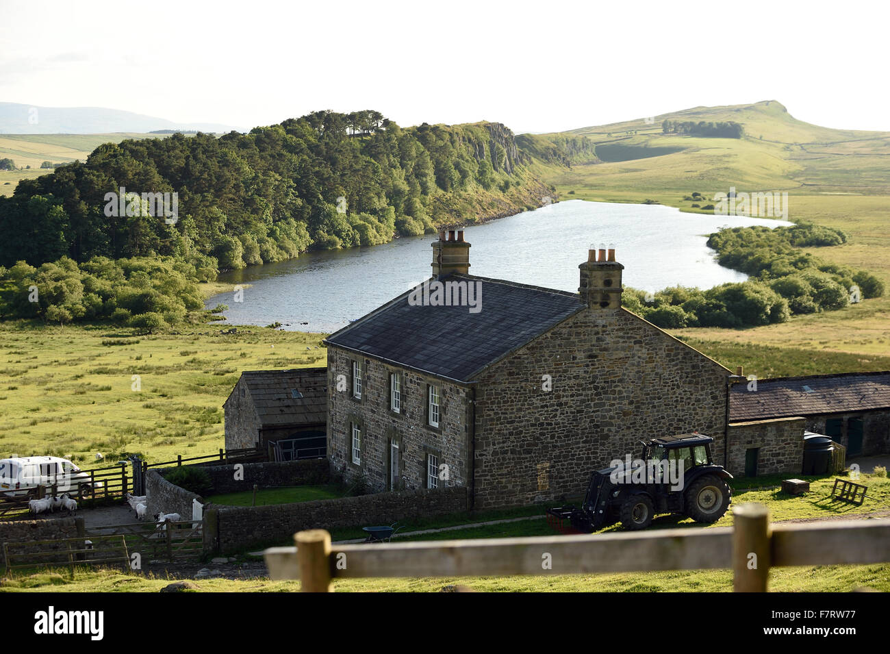 Hadrian's Wall and Housesteads Fort, Northumberland. This is one of the ...