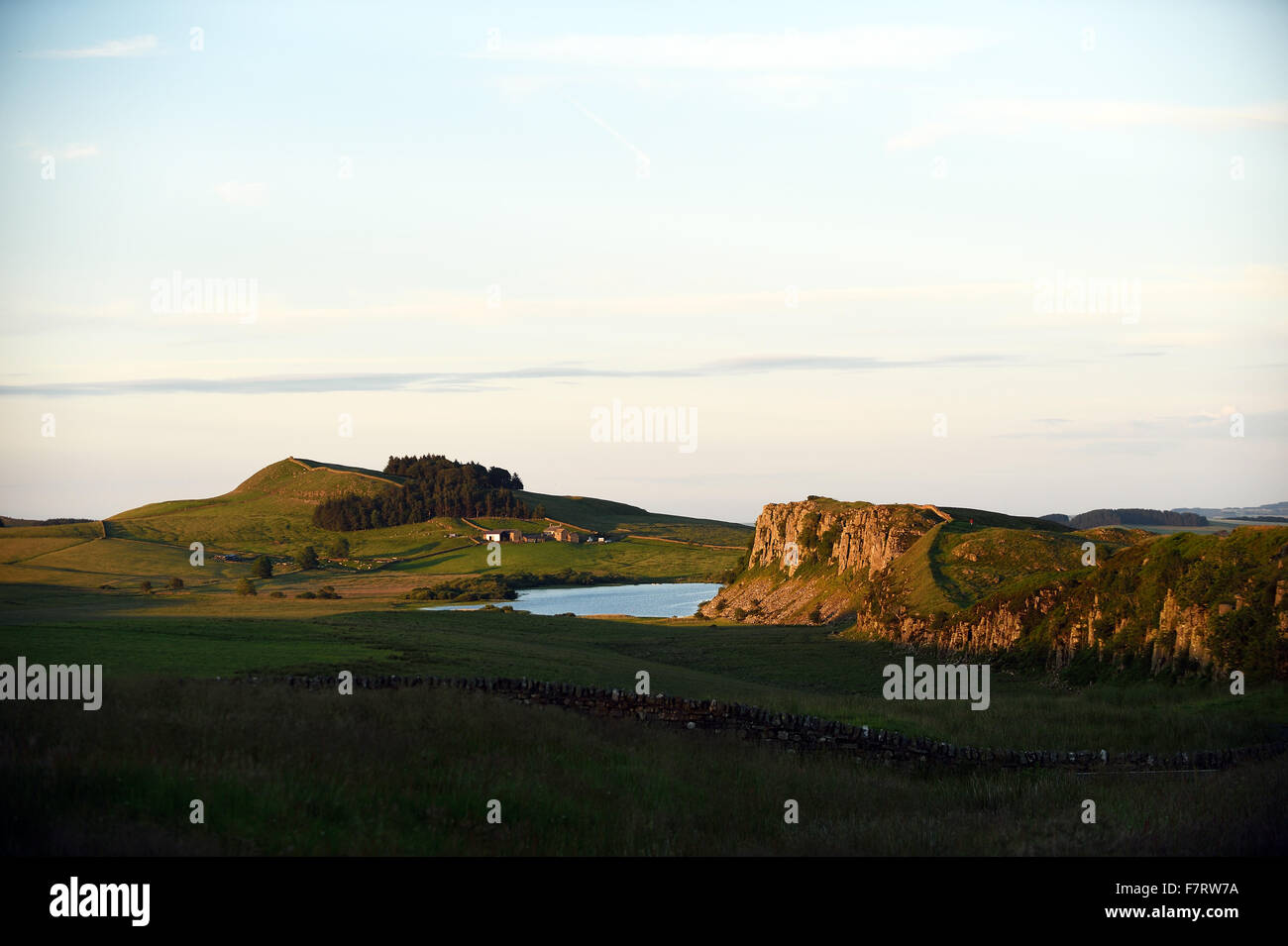 Hadrian's Wall and Housesteads Fort, Northumberland. This is one of the ...