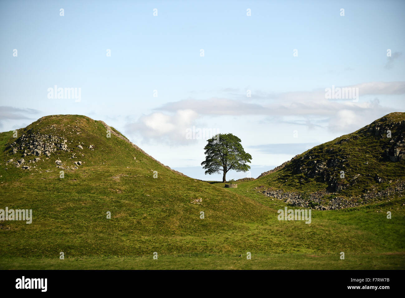 Hadrian's Wall and Housesteads Fort, Northumberland. This is one of the ...