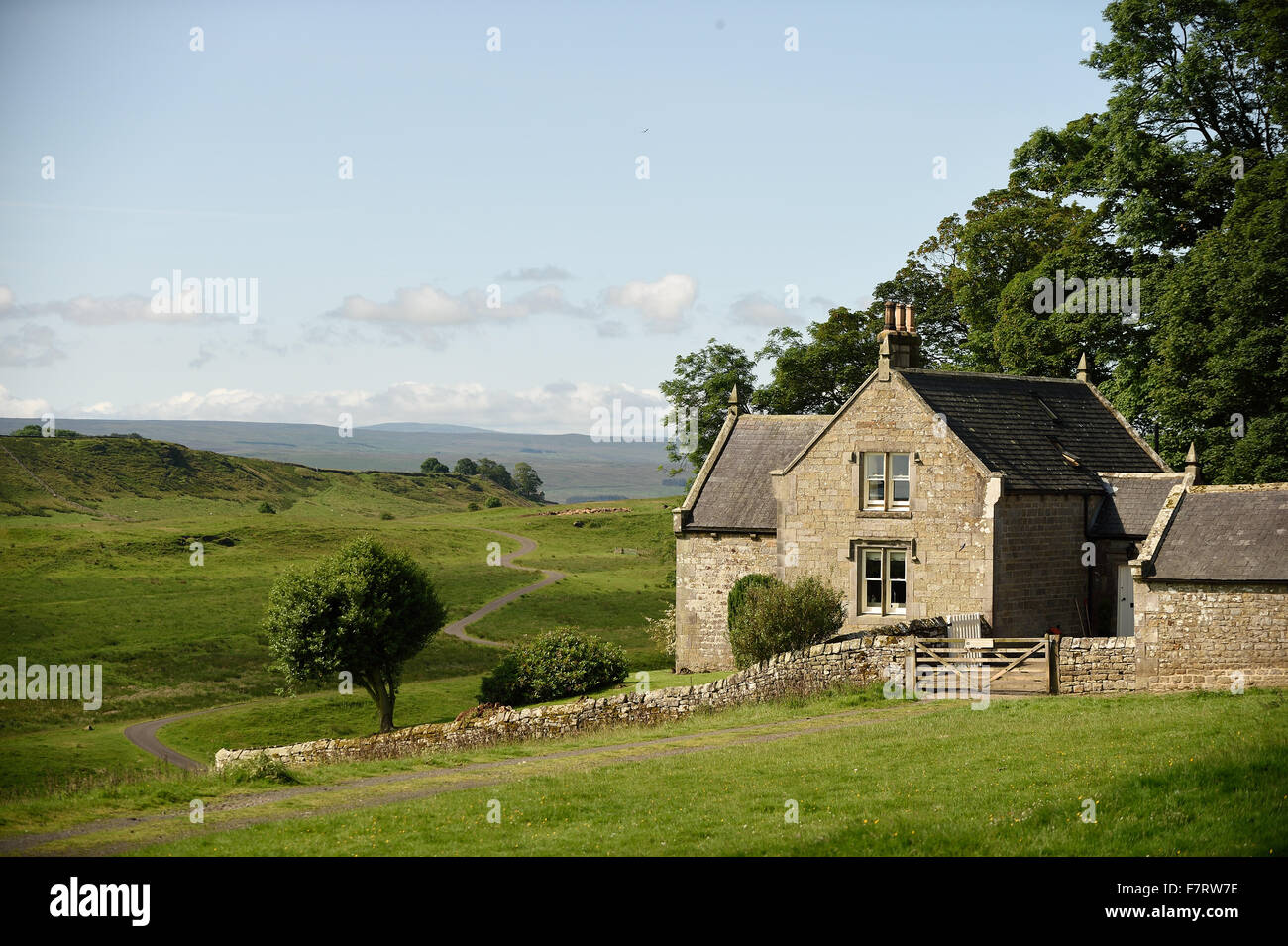 Hadrian's Wall and Housesteads Fort, Northumberland. This is one of the ...